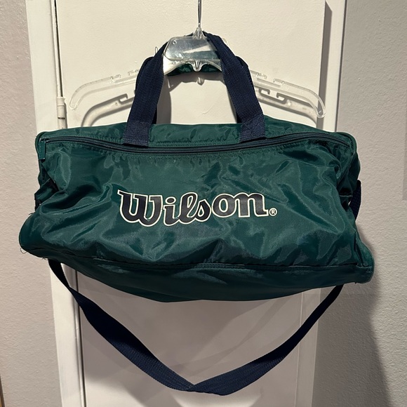 Wilson | Bags | Wilson Retro Style Dufflegymtravel Green Bag With Flaw ...